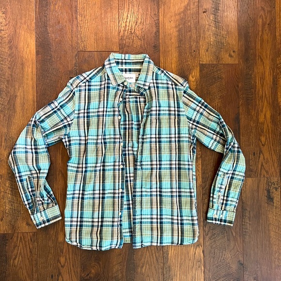 Goodfellow & Co | Tops | Thick Plaid Flannel Green And Blue | Poshmark